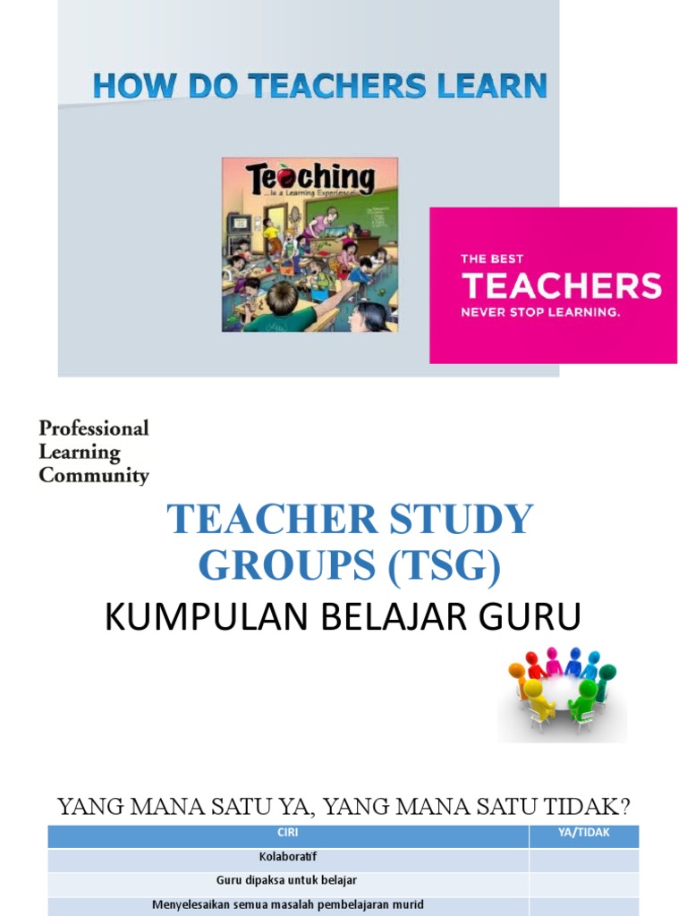 PLC TEACHER STUDY GROUPS (TSG) | PDF