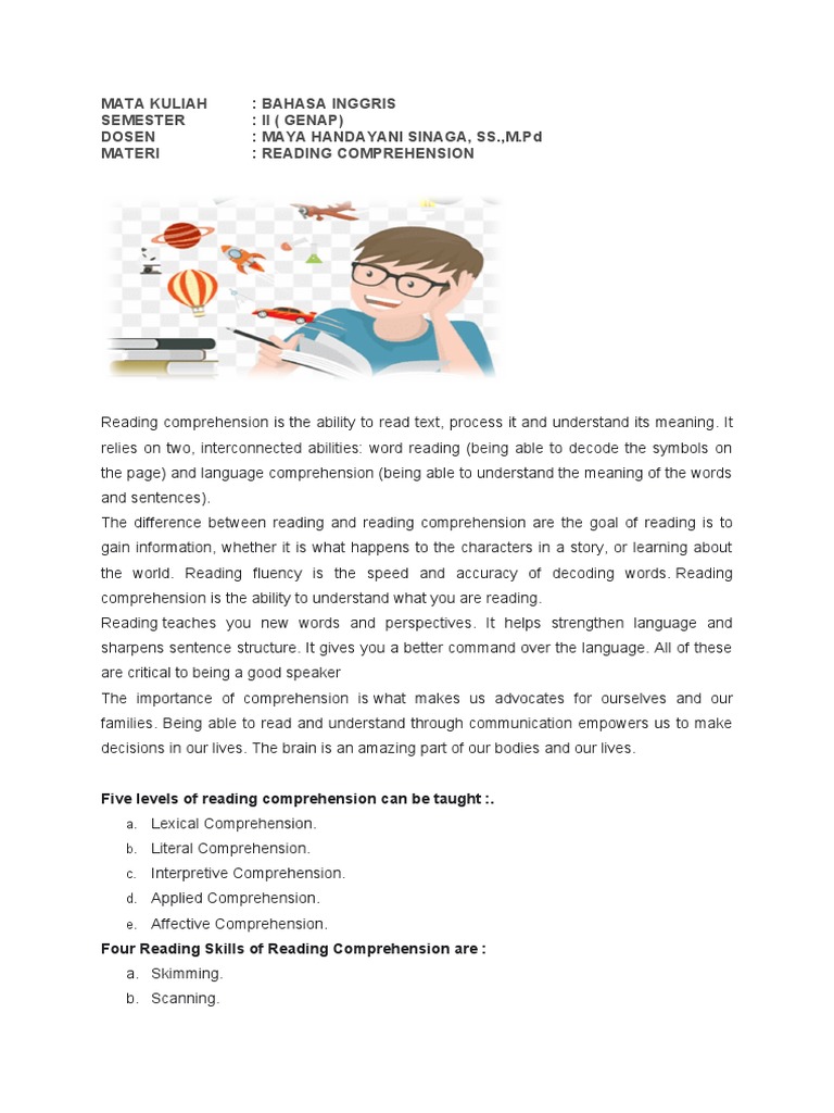 Reading Comprehension Pdf Reading Comprehension Phonics