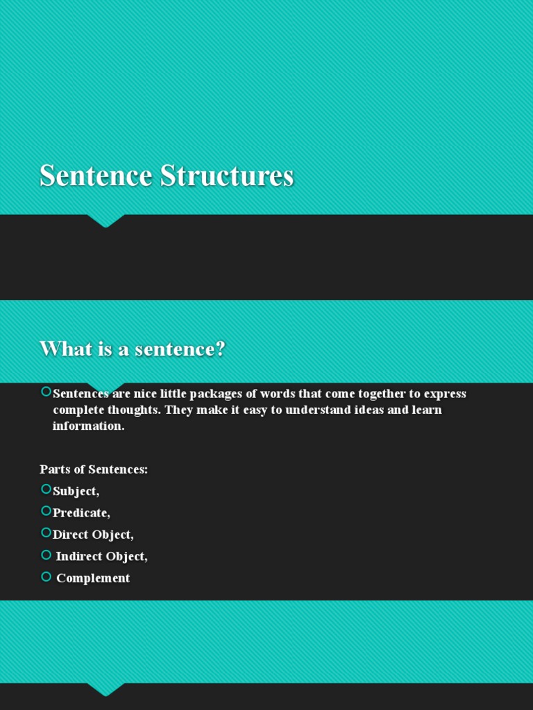 Sentence Structures | PDF | Subject (Grammar) | Semiotics