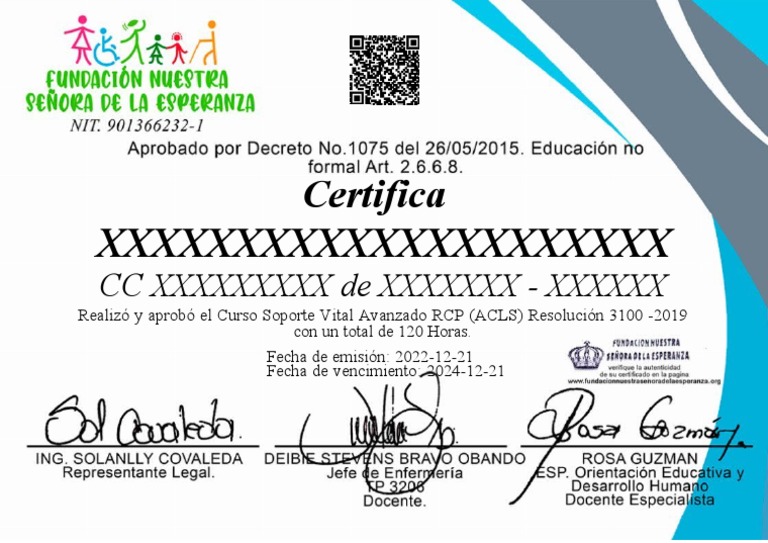 Certificado ACLS Soporte Vital Avanzado | PDF | Tecnología