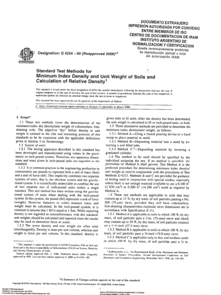 Astm D4254-00 | PDF