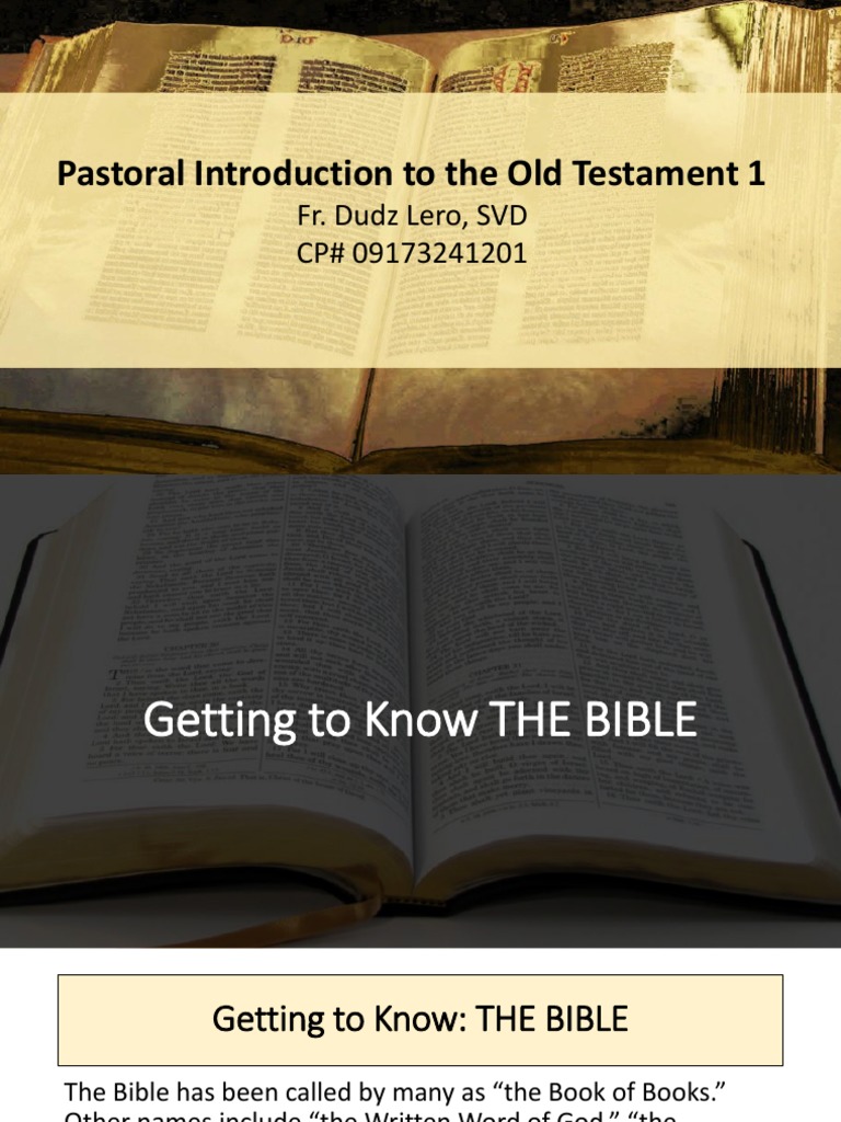 Lecture 1 Intro To Bible, OT | PDF | Chapters And Verses Of The Bible ...
