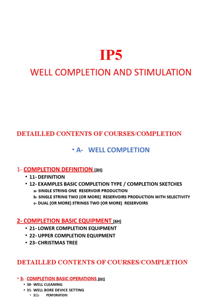 Well Completion & Stimulation Guide | PDF | Chemical Engineering ...