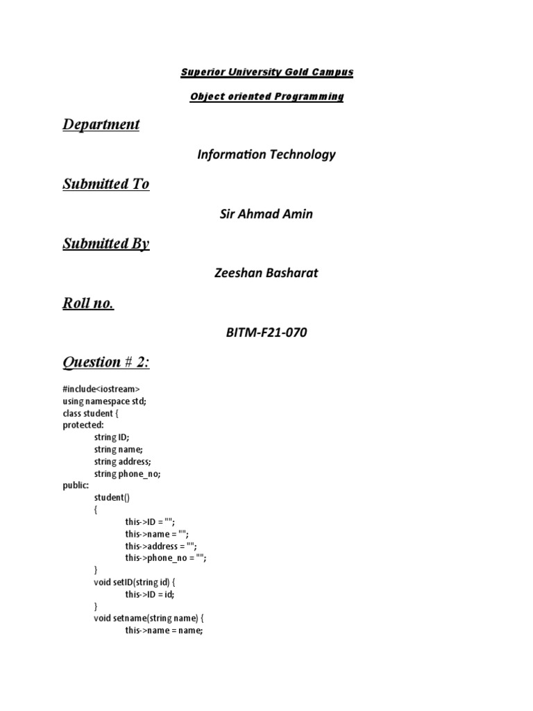 OOp Assignment 1 | PDF | Computer Engineering | Computer Programming OOp Assignment 1 | PDF | Computer Engineering | Computer Programming