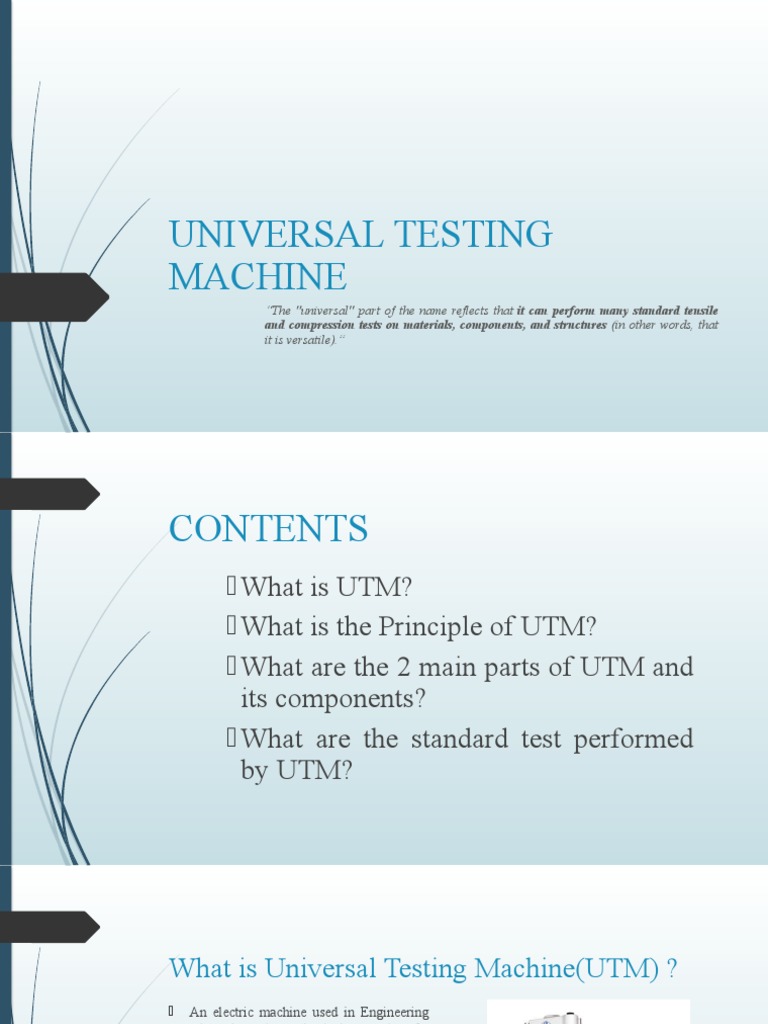 Universal Testing Machine | PDF | Machines | Bending