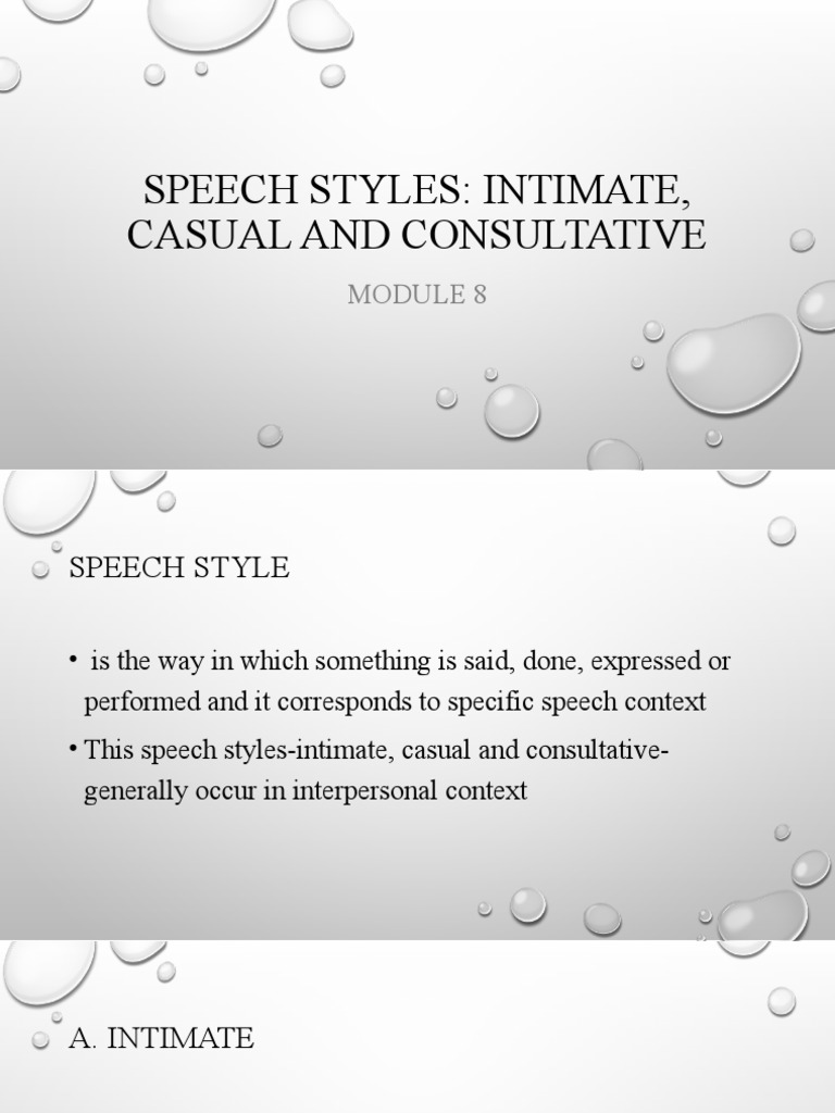 Module 8 Speech Styles | PDF