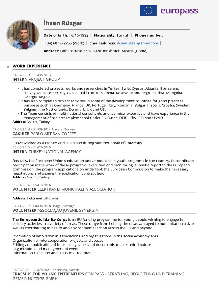 CV - İhsan Rüzgar | PDF | European Union | Communication