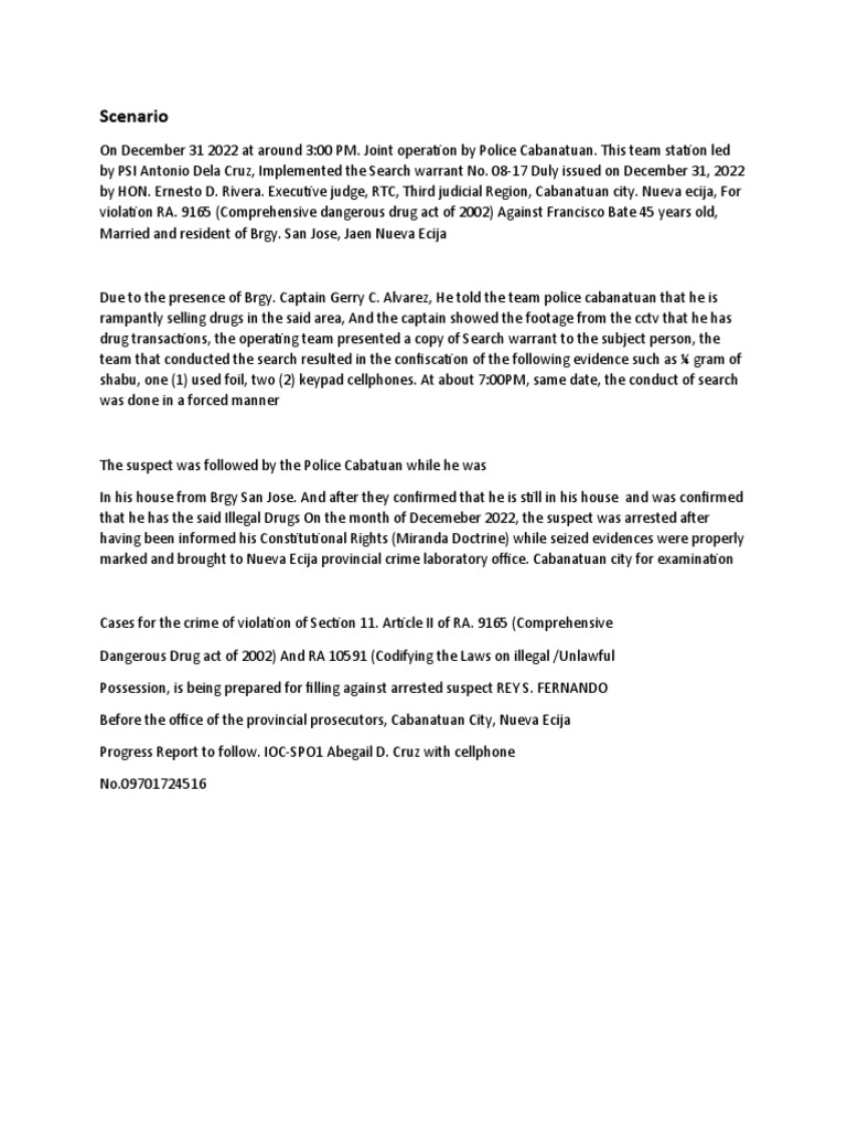 Cdi 123 | PDF | Affidavit | Crime & Violence