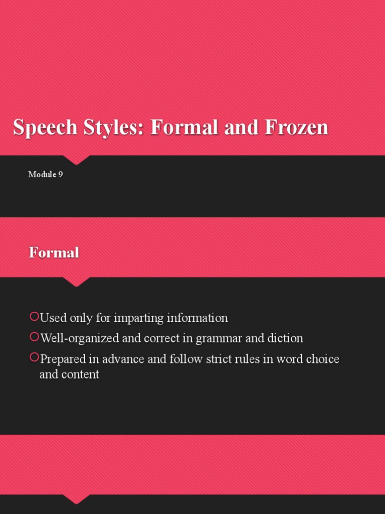 Module 9 Speech Styles | PDF