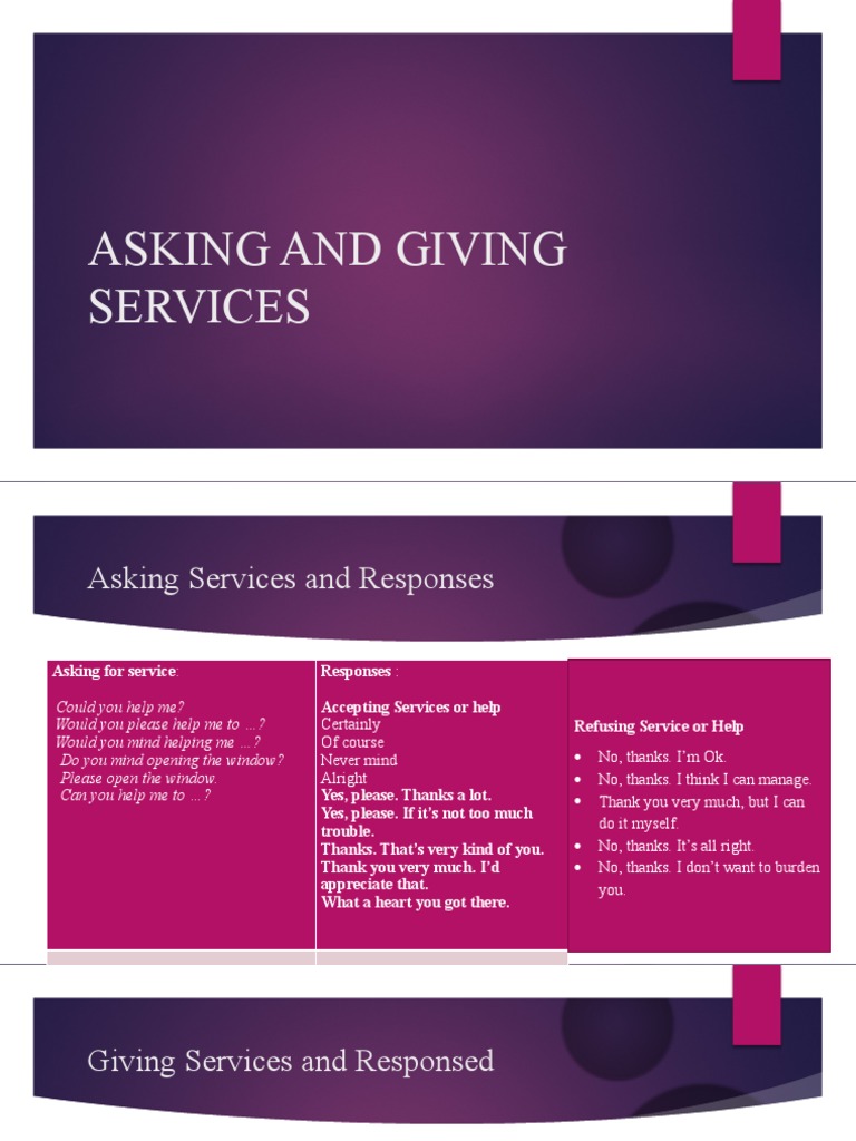 Daring 1 Asking and Giving Services | PDF