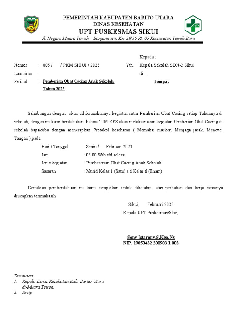 Surat Undangan Cacing | PDF | Kesehatan Holistik