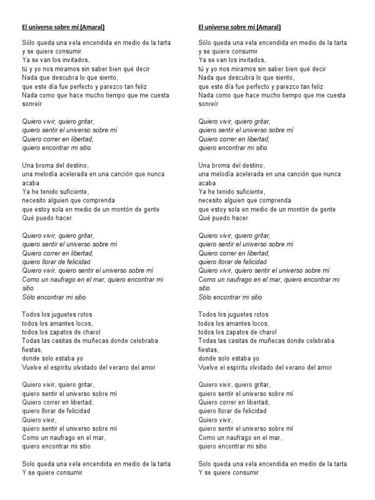 El Universo Sobre Mí | PDF