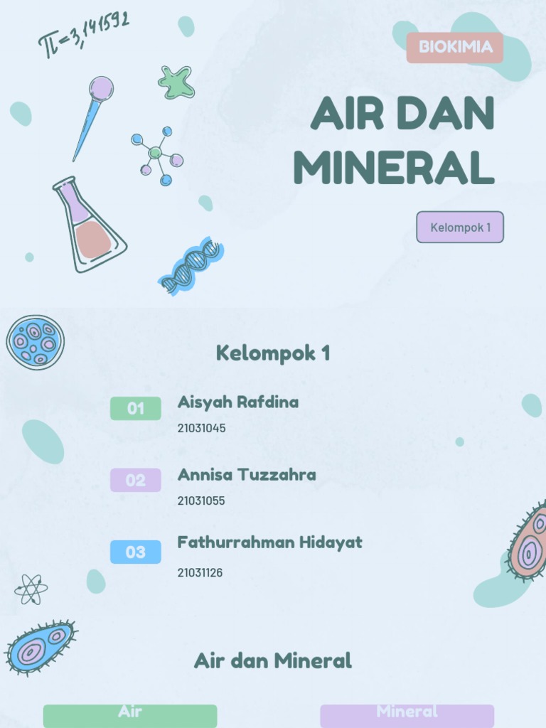 Kelompok 1 Biokimia-Air Dan Mineral | PDF | Kesehatan Holistik