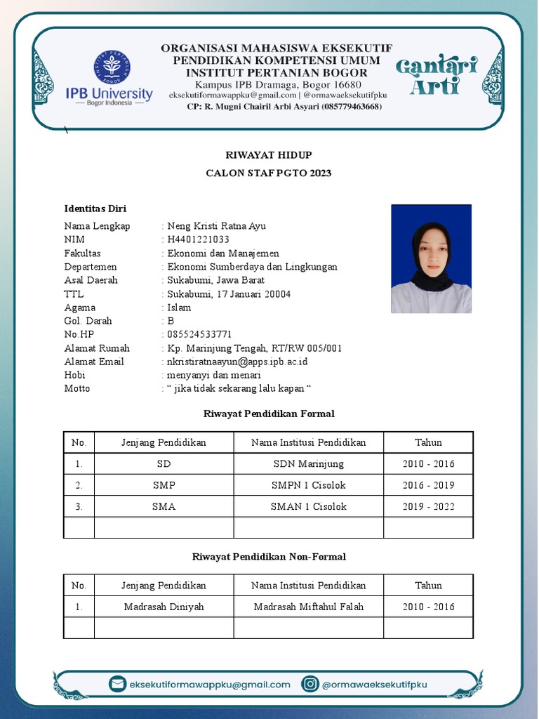 CV Neng Kristi Ratna Ayu 2023 | PDF