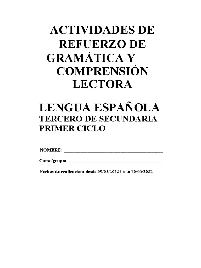 ACTIVIDADES_DE_REFUERZO_DE_GRAMATICA_BASICA_PARA_LA_ESO-1 (1) | PDF ...