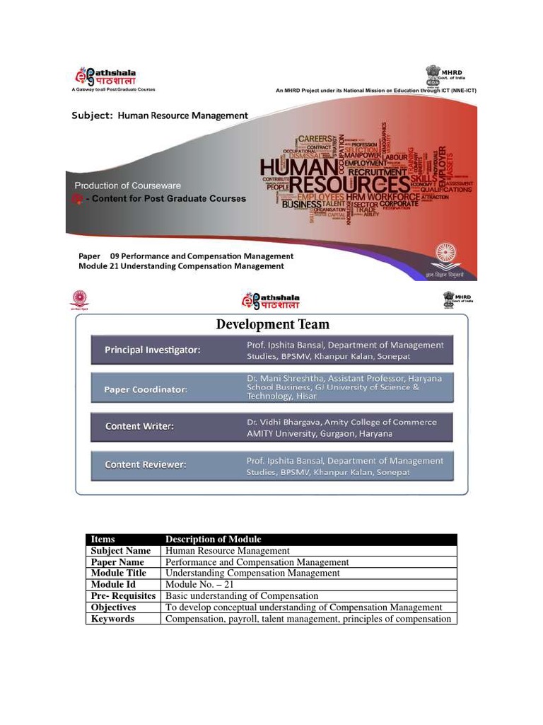 Module 21: Understanding Compensation Management - A Guide to the ...