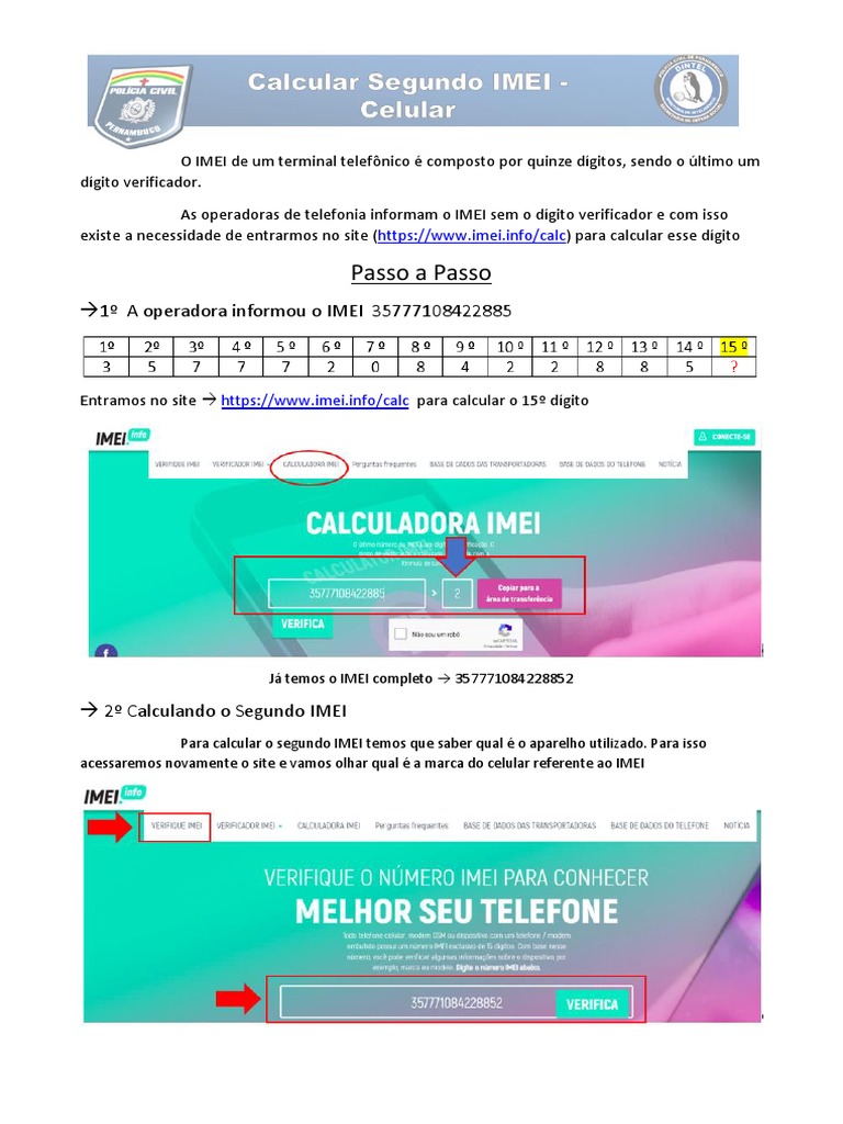 Como Calcular o IMEI Principal e Secundário Do Celular | PDF | Smartphone | Samsung Electronics
