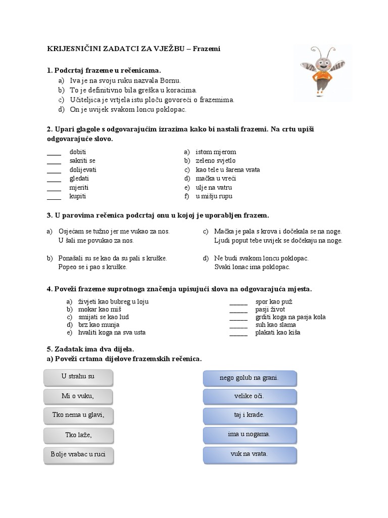 Frazemi, Vježba | PDF