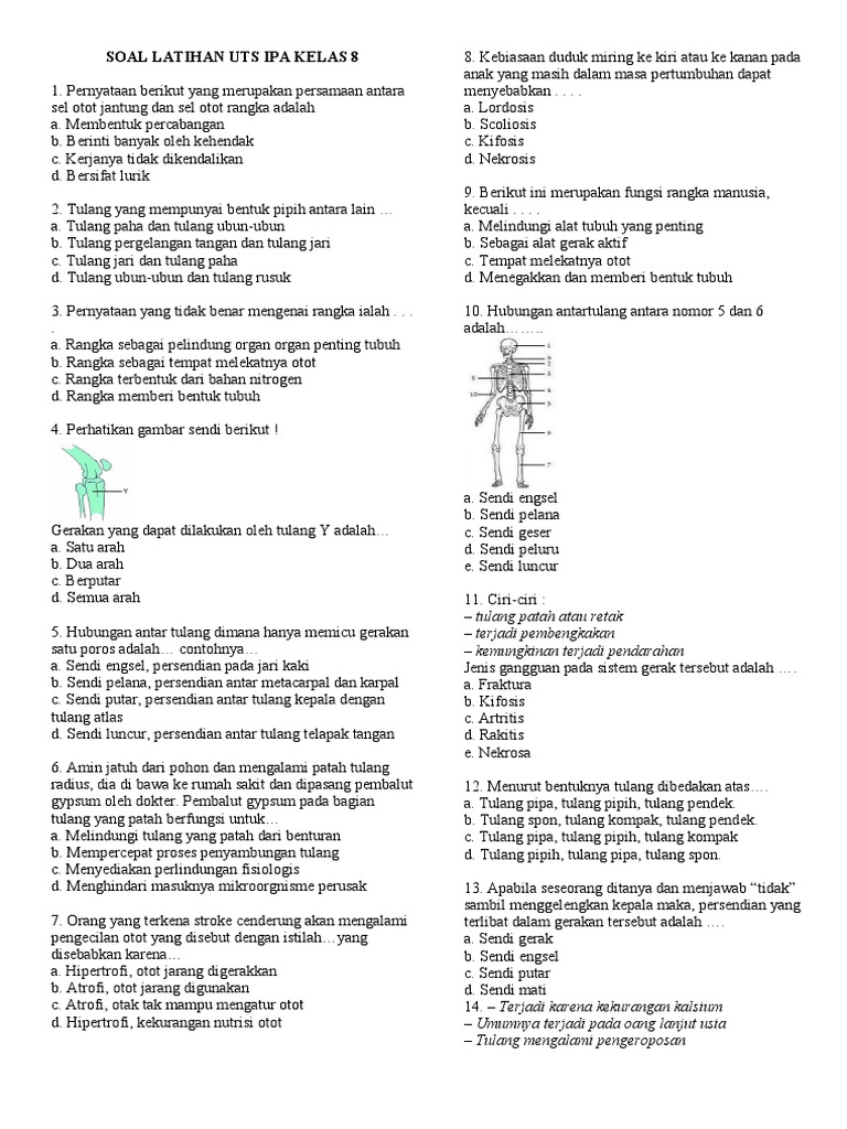 Soal Latihan Uts Ipa Kelas 8 | PDF | Sains & Matematika Soal Latihan Uts Ipa Kelas 8 | PDF | Sains & Matematika