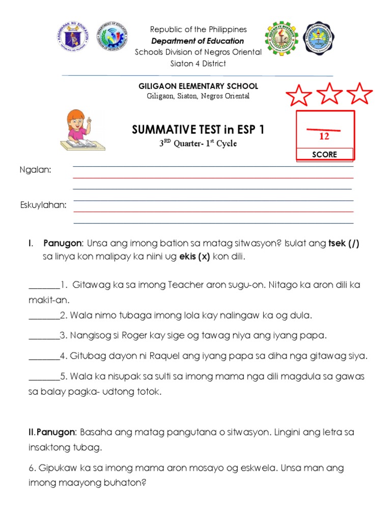Summative-Test-3rdquarter 1st Cycle Final2 | PDF