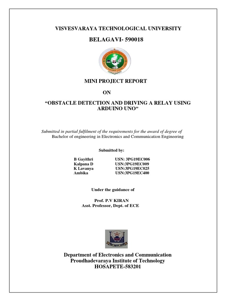 Mini Project Report Pdf Arduino Infrared 