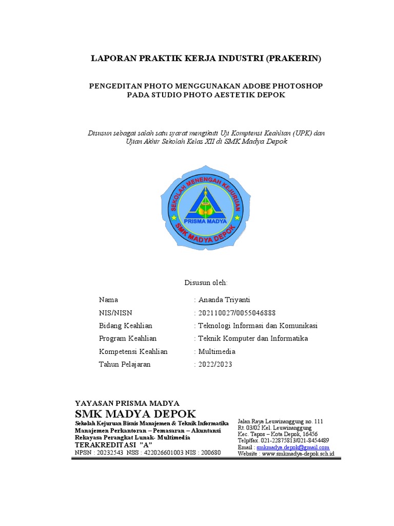 Contoh Laporan Prakerin MM - Edit | PDF