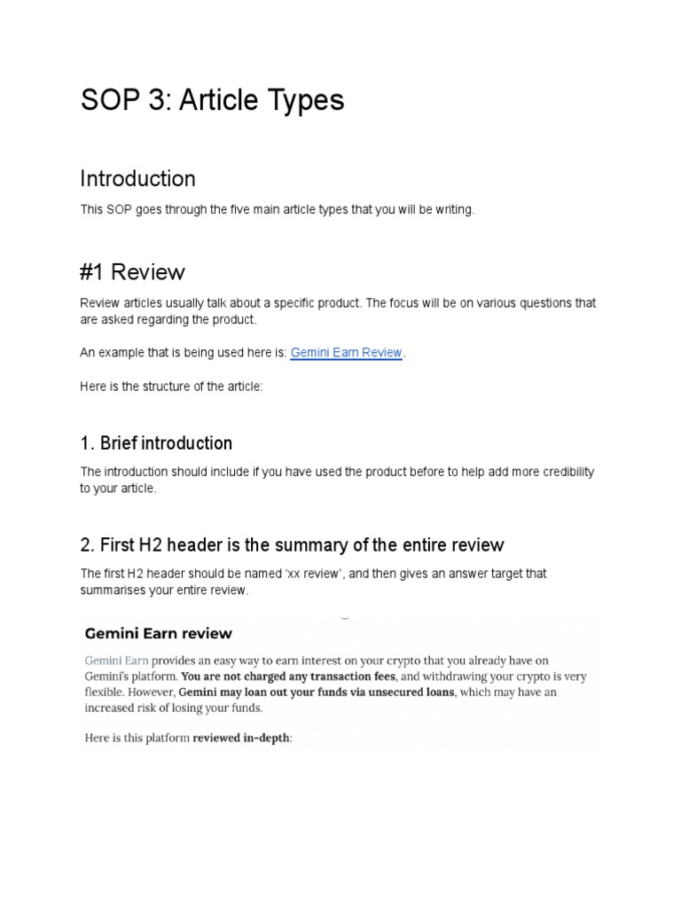 SOP 3 - Article Types (Upwork) | PDF | Question | Cognition SOP 3 - Article Types (Upwork) | PDF | Question | Cognition