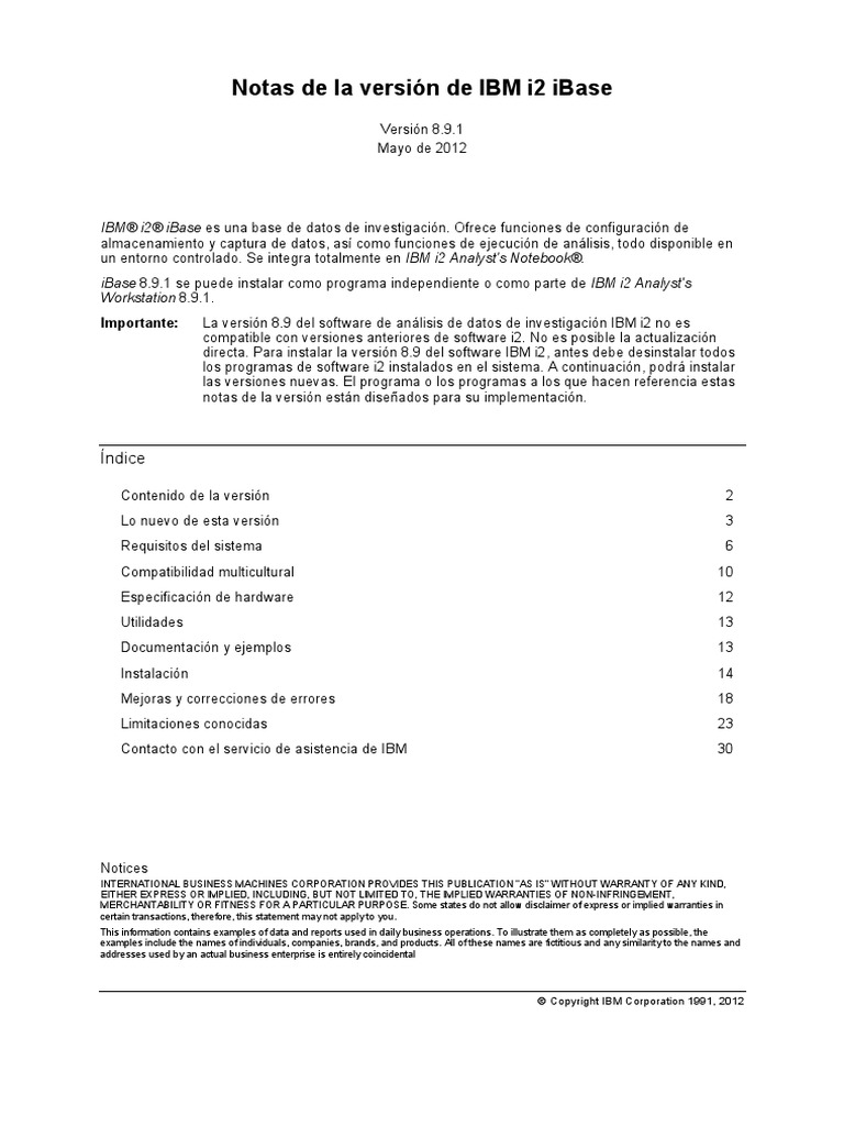 Notas de La Versión de Ibase | PDF | Servidor SQL de Microsoft | Dirección IP