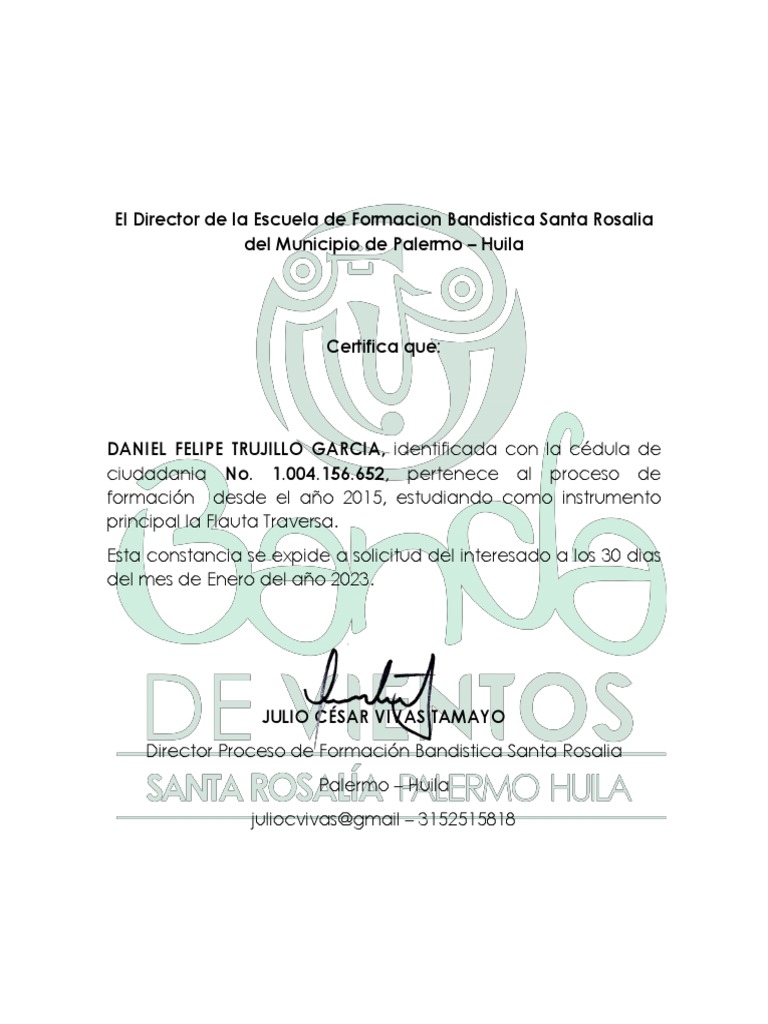 CERTIFICADO Daniel Trujillo | PDF