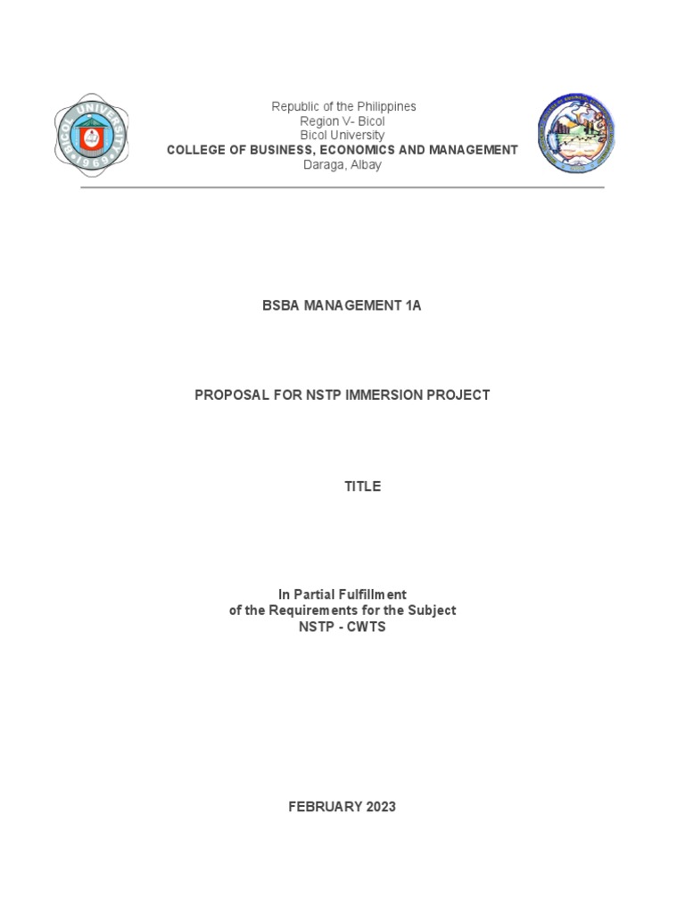 NSTP Youth Skills Project Proposal | PDF