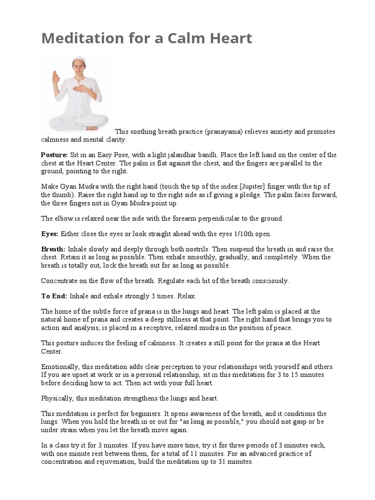 Meditation For A Calm Heart | PDF