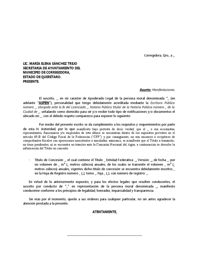 Carta de Manifestaciones 69B CFF | PDF | Justicia | Crimen y violencia