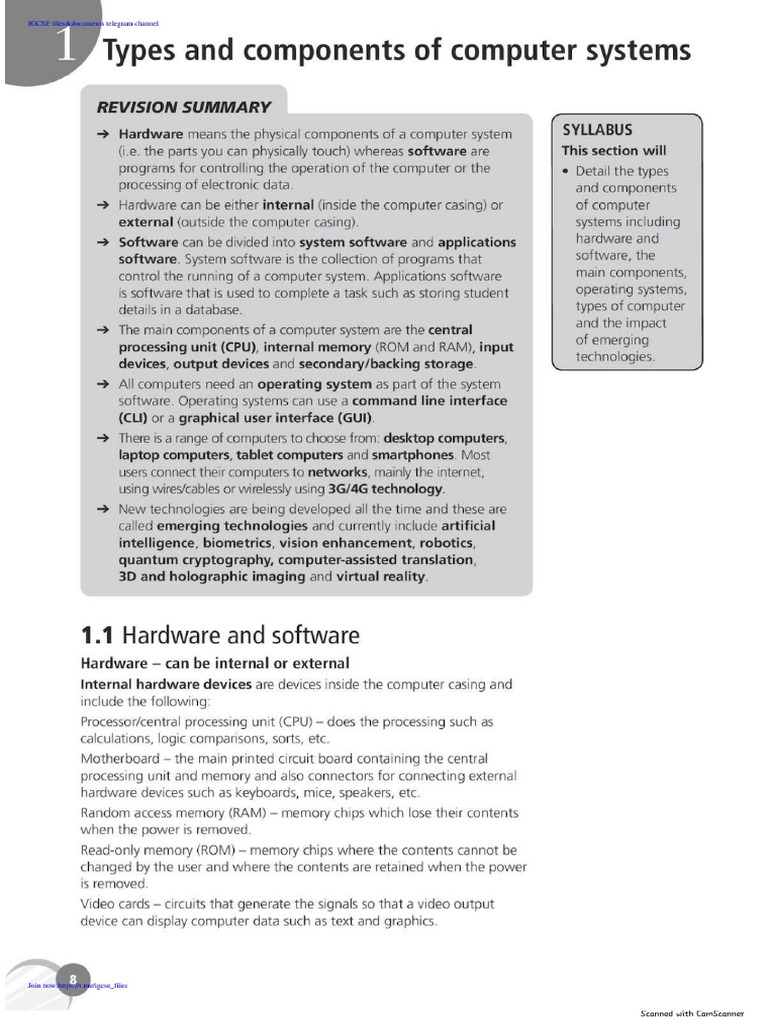 IGCSE ICT Chapter 1, 2, 3 Notes | PDF IGCSE ICT Chapter 1, 2, 3 Notes | PDF