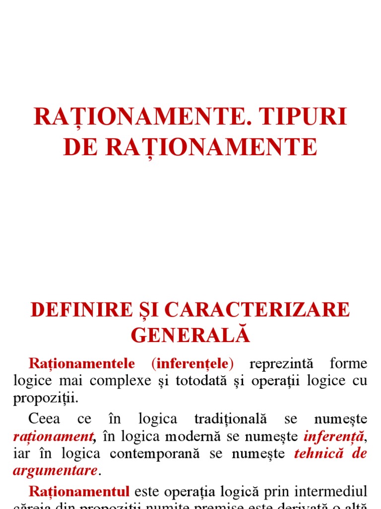Rationamente. Tipuri de Rationamente | PDF