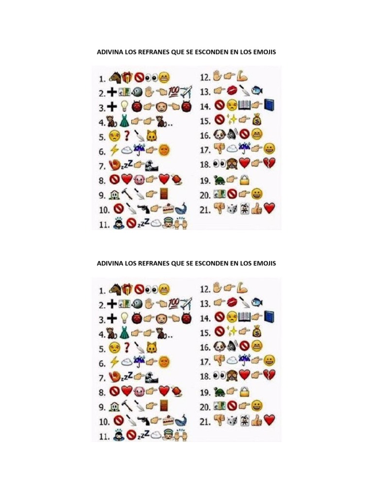 Emojis - Adivina Los Refranes | PDF