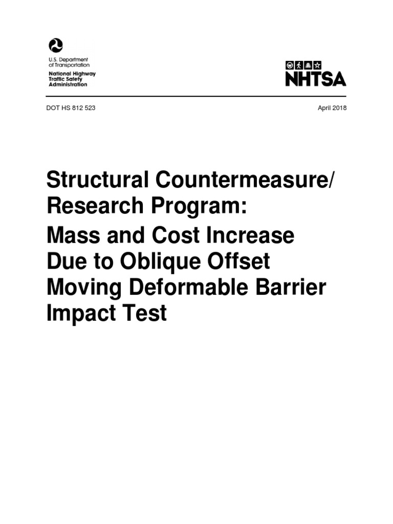 Published 812523 Structural Countermeasure Research Program | PDF | National Highway Traffic ...