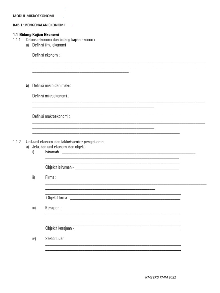 Modul Topik 1 Pengenalan Ekonomi | PDF
