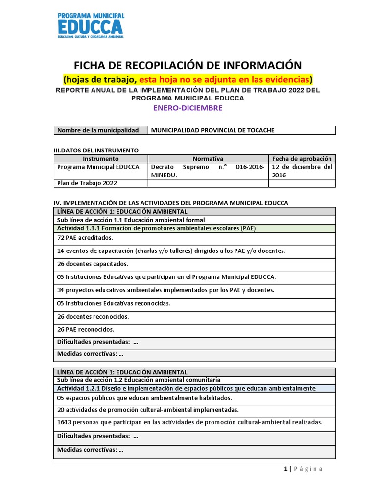 Ficha de Recopilación de Información | PDF