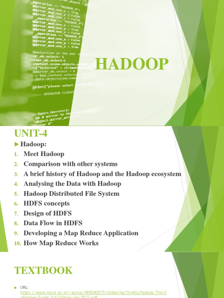 Hadoop Unit-4 | PDF | Apache Hadoop | Map Reduce