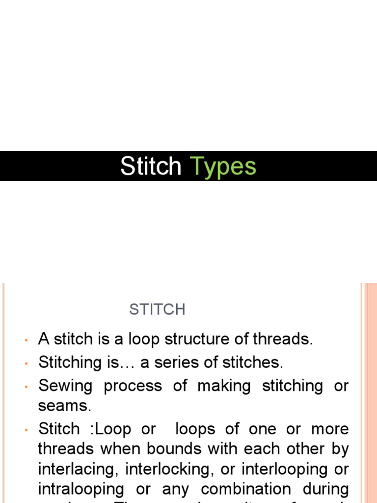 Stitch Class Revised | PDF | Seam (Sewing) | Textiles