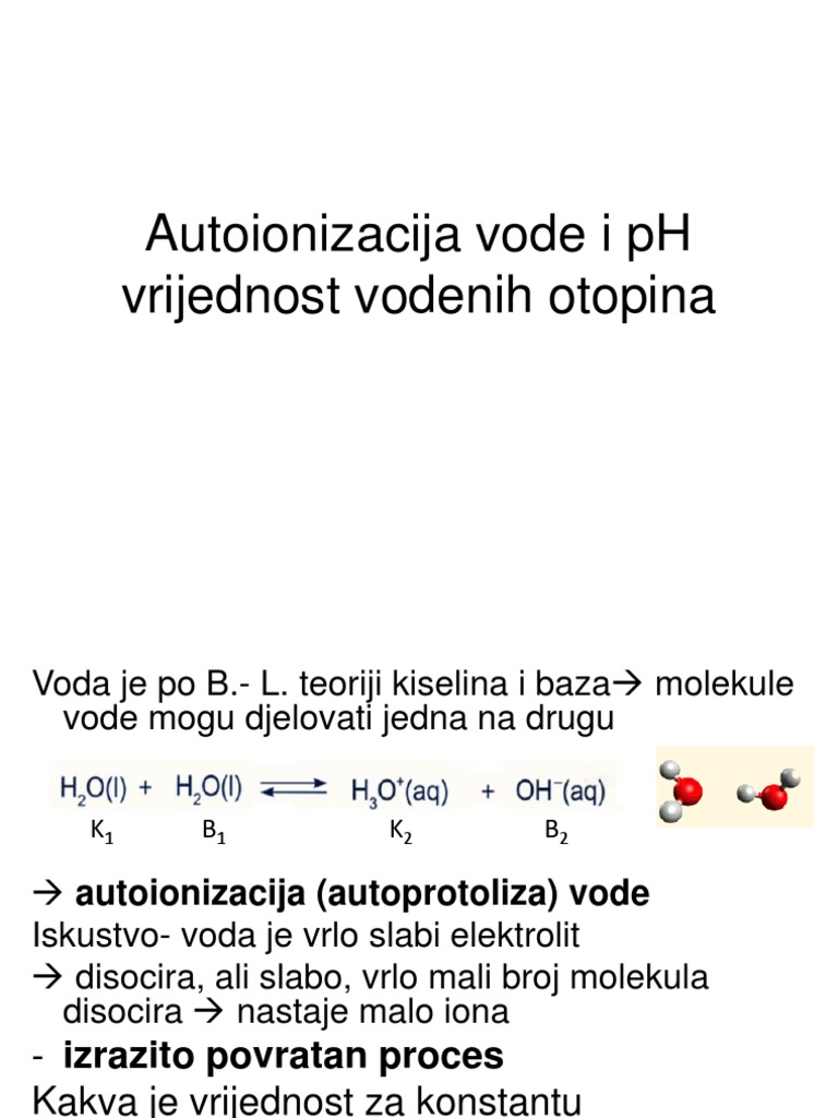Autoionizacija Vode | PDF
