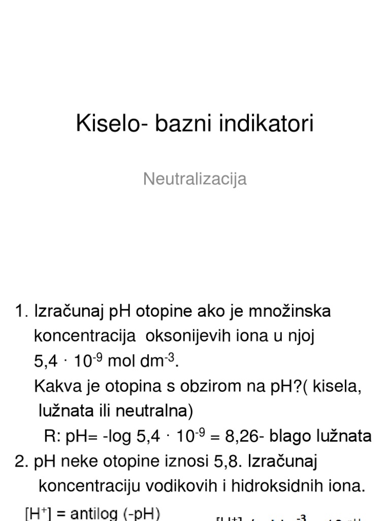 Kiselo-Bazni Indikatori Neutralizacija | PDF Kiselo-Bazni Indikatori Neutralizacija | PDF