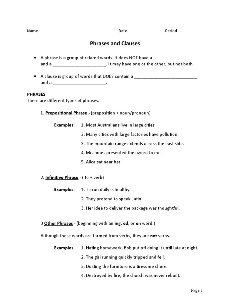 Phrases and Clauses | PDF | Clause | Sentence (Linguistics)