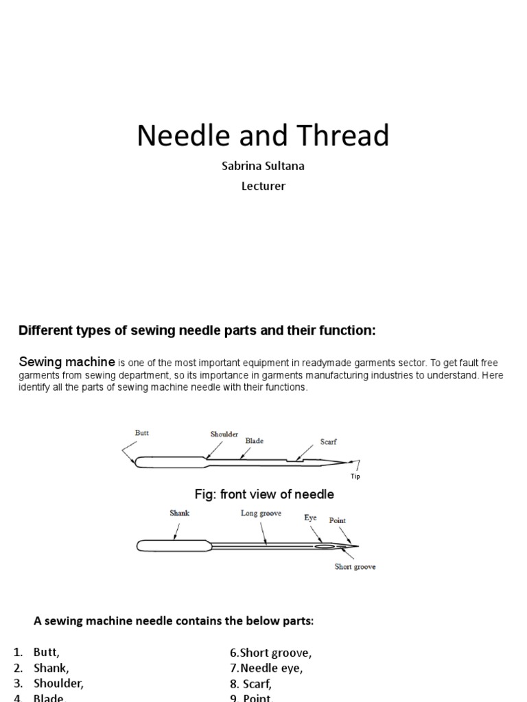 Sewing Needle Parts and Functions: A Guide to Needle Types and Thread ...