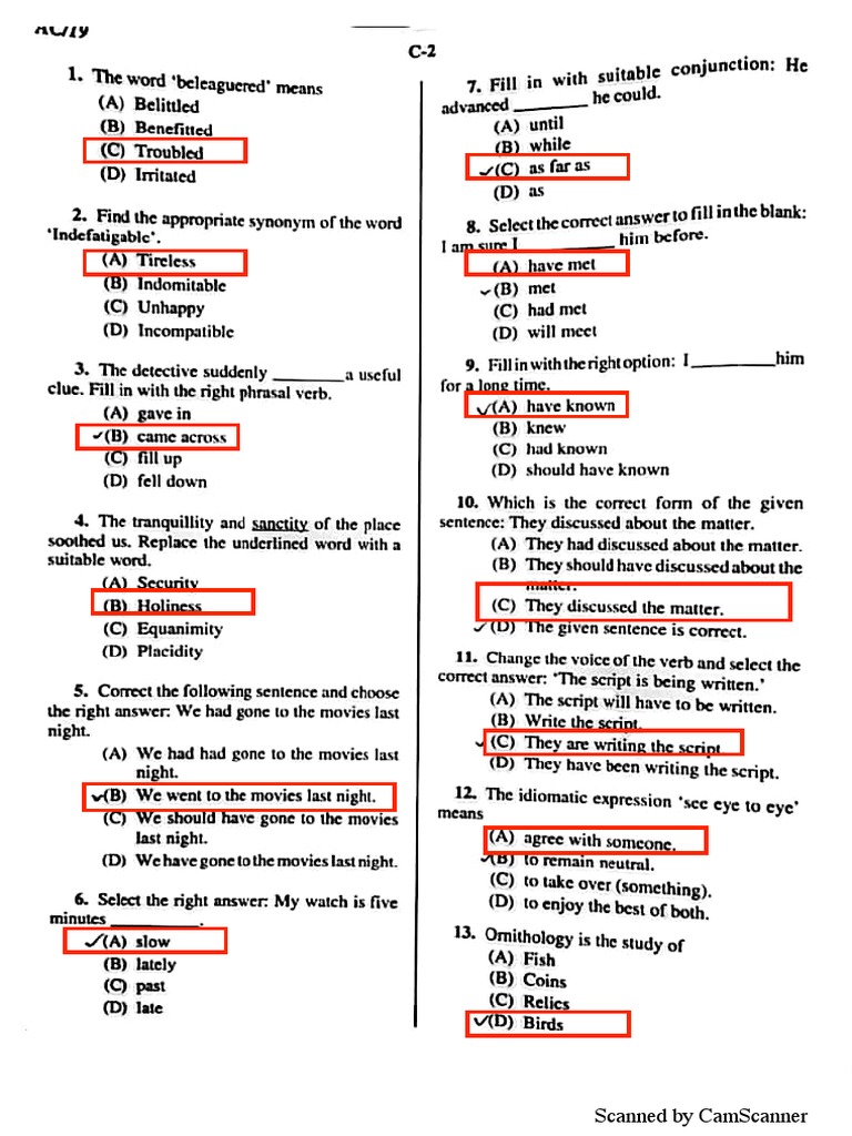 WBCS 2019 Answer Key Prelims Question Paper Solved | PDF