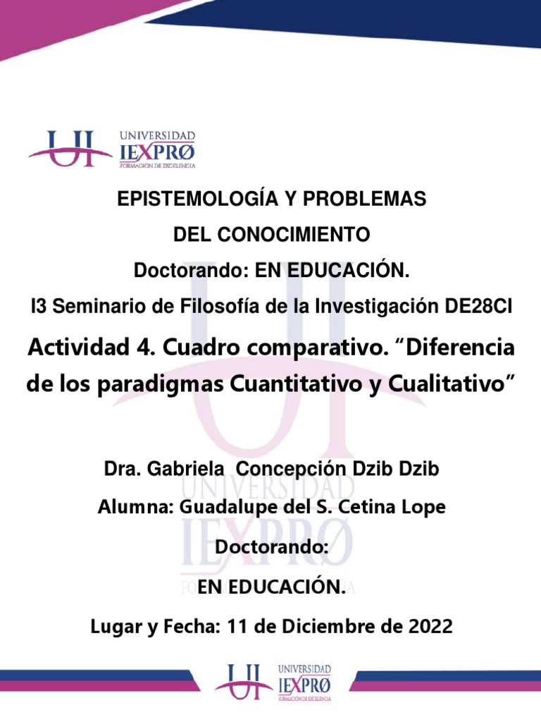 S3 - Act4 - Cetina - Lope - Guadalupe Del Socorro. | PDF | Investigación cuantitativa | Paradigma