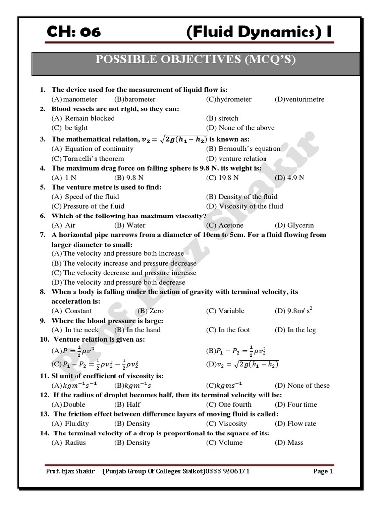 Chapter 6 2022 | PDF | Fluid Dynamics | Drag (Physics)