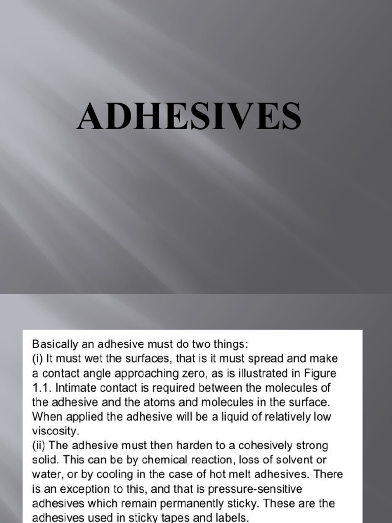 Adhesives | PDF | Adhesive | Thermoplastic