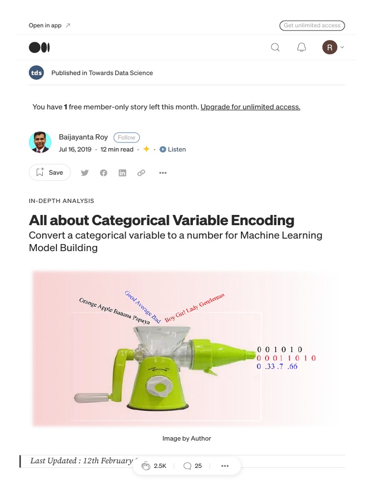 All About Encoding - by Baijayanta Roy - Towards Data Science | PDF | Logistic Regression ...