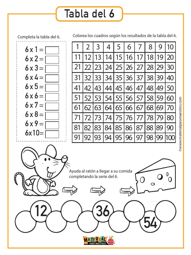 Tabla Del 6 | PDF
